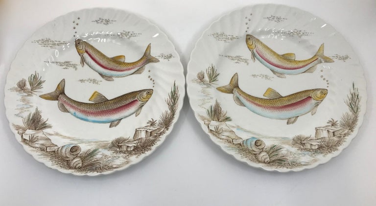 Set of Twelve English Fish Plates For Sale at 1stDibs