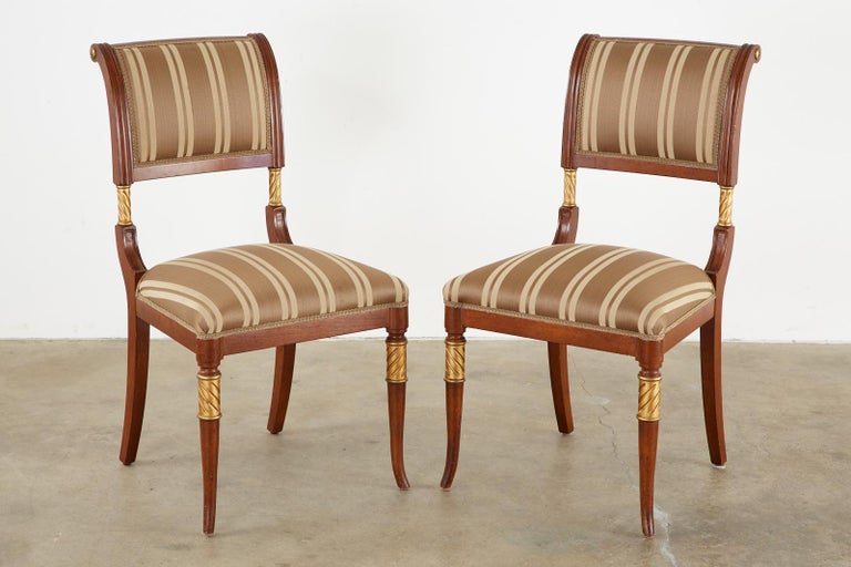 Set of Twelve English Regency Style Mahogany Dining Chairs at 1stDibs