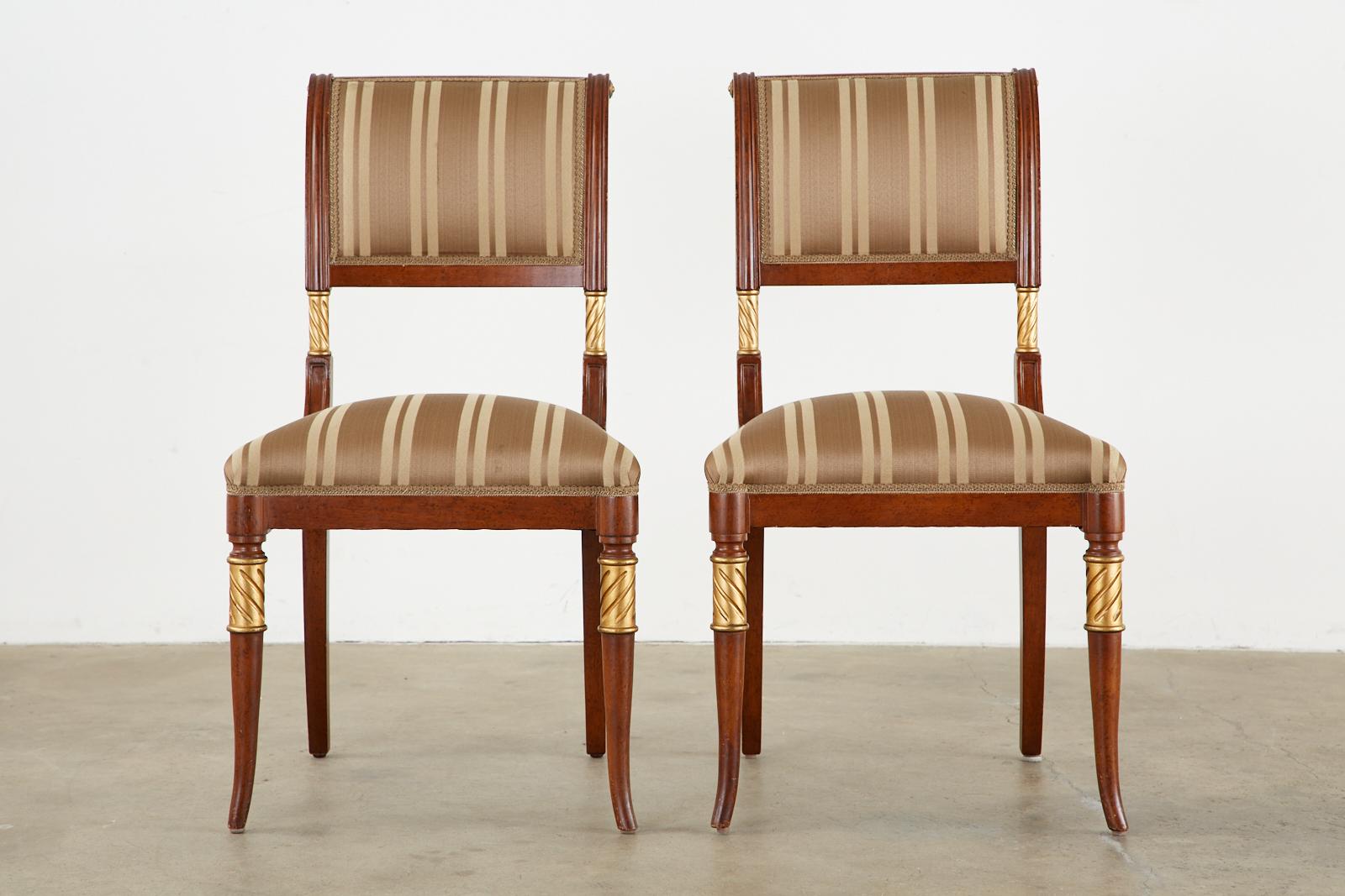 Set of Twelve English Regency Style Mahogany Dining Chairs at 1stDibs