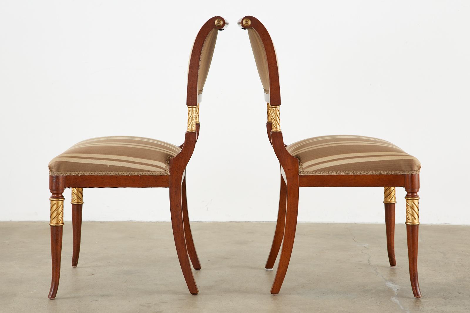 Set of Twelve English Regency Style Mahogany Dining Chairs at 1stDibs