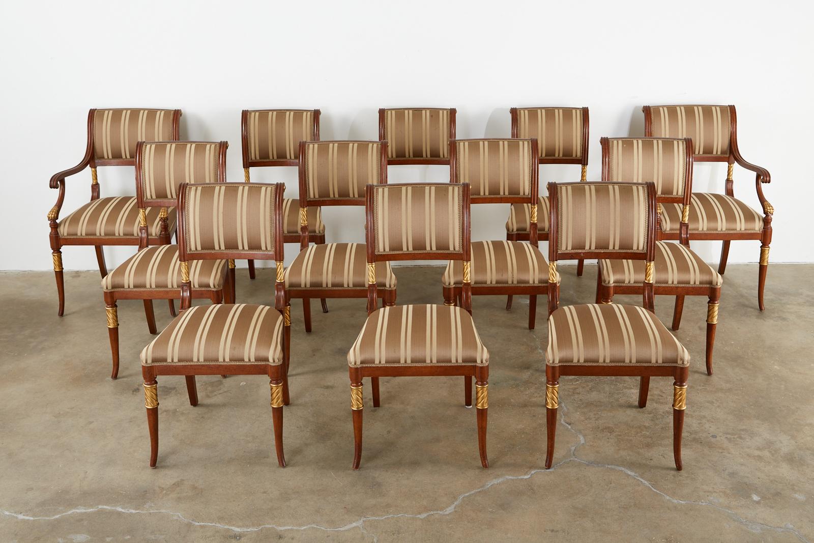 Set of Twelve English Regency Style Mahogany Dining Chairs at 1stDibs