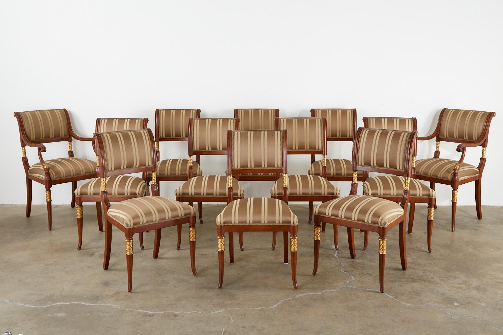 Set of Twelve English Regency Style Mahogany Dining Chairs at 1stDibs