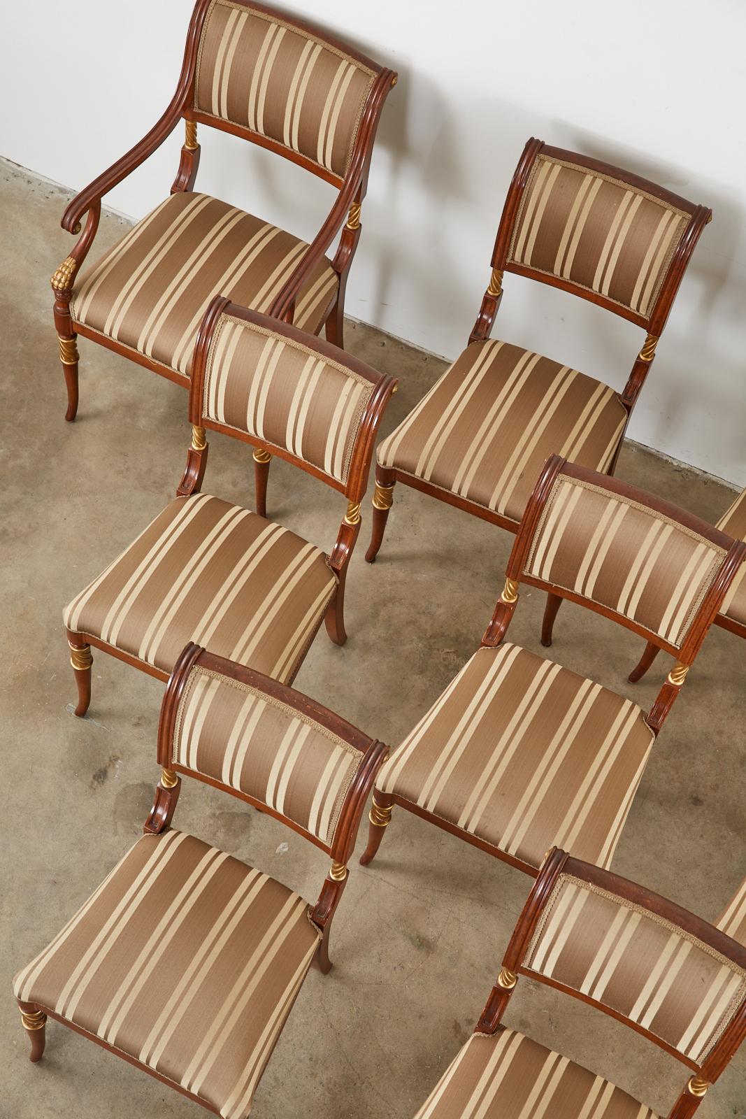 Set of Twelve English Regency Style Mahogany Dining Chairs at 1stDibs