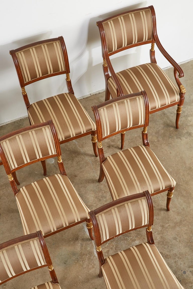 Set of Twelve English Regency Style Mahogany Dining Chairs at 1stDibs