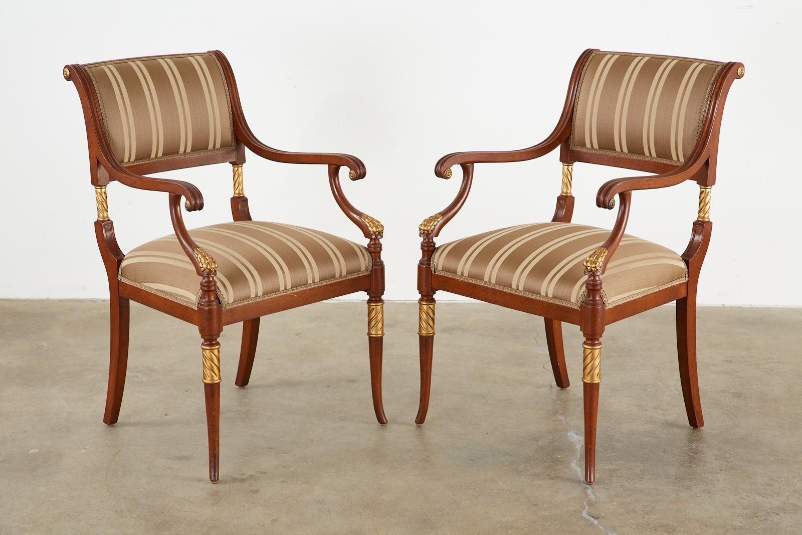 Set of Twelve English Regency Style Mahogany Dining Chairs at 1stDibs