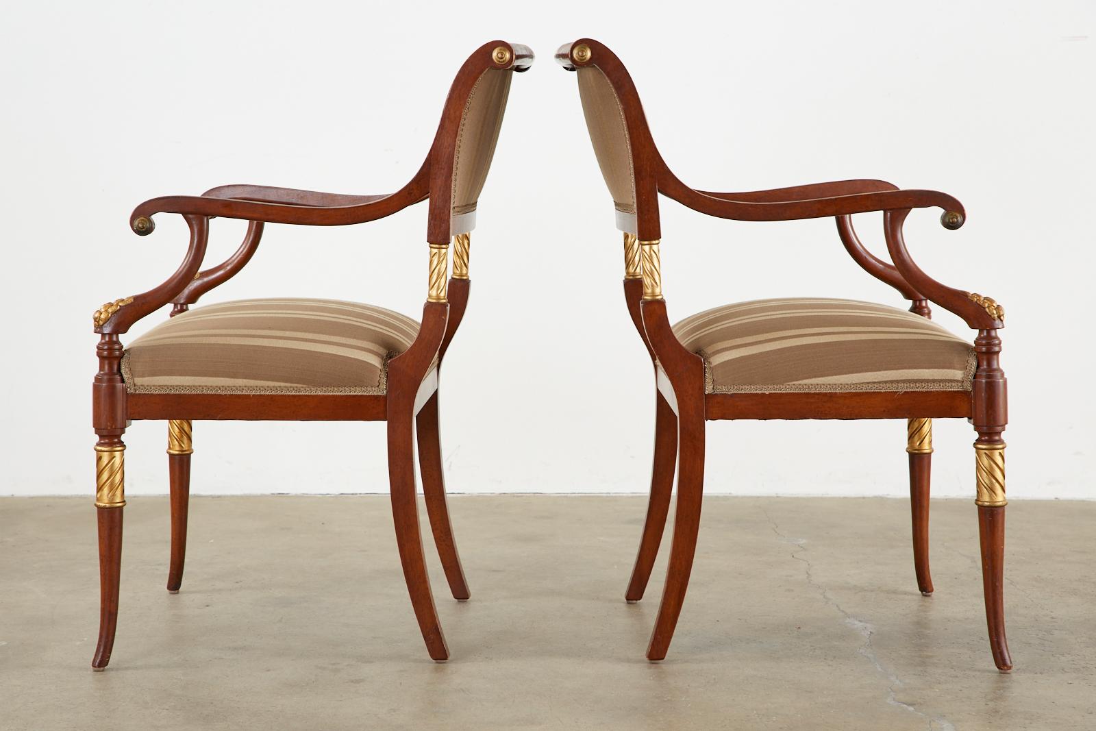 Set of Twelve English Regency Style Mahogany Dining Chairs at 1stDibs
