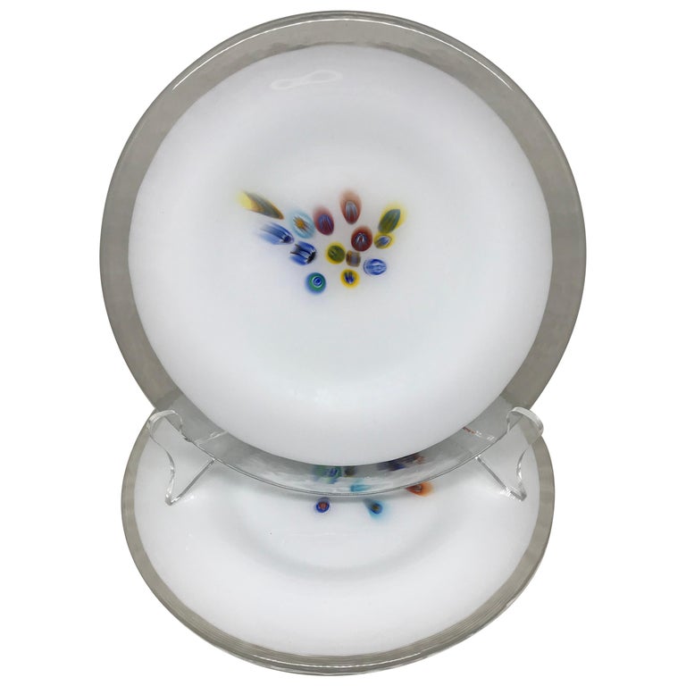 Set of Twelve Italian Modern Glass Dessert Plates at 1stDibs