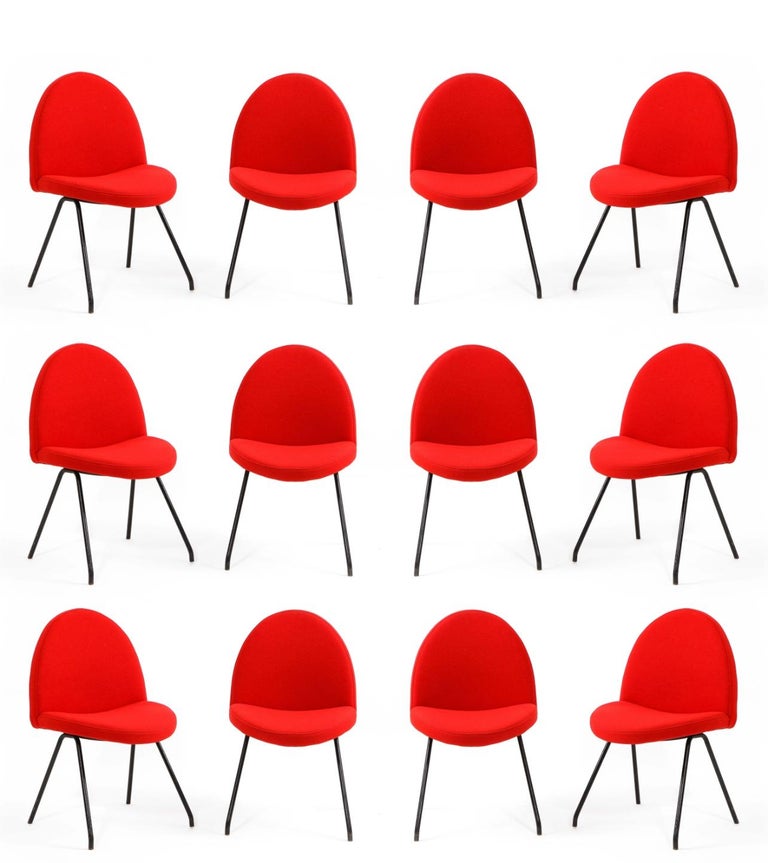 Set of Twelve JA Motte "Tongue" Dining Chairs, France, 1960's For Sale ...