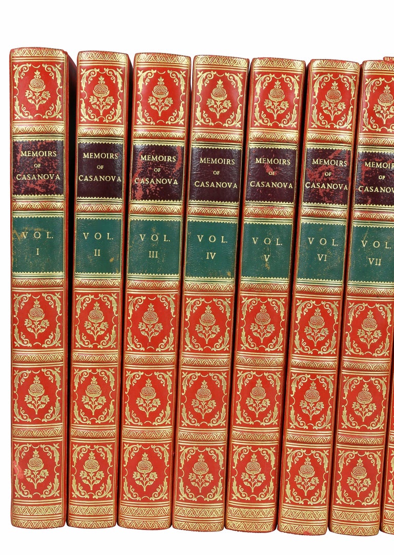 Set of 12 Leather Bound Volumes, Memoirs Casanova at 1stDibs