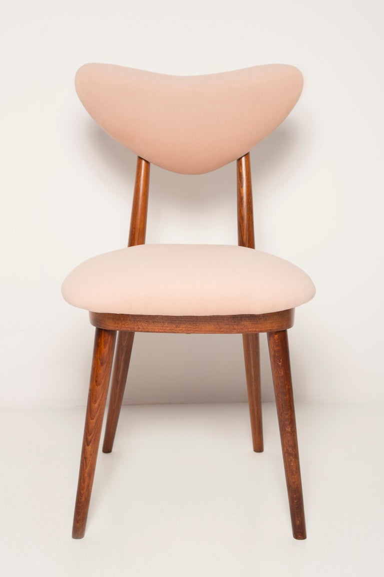 Set of Twelve Mid Century Light Pink Velvet Heart Chairs, Europe, 1960s ...
