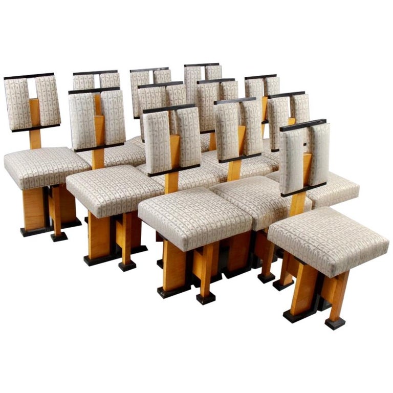 Set of Twelve Pivot-Back Dining Chairs at 1stDibs