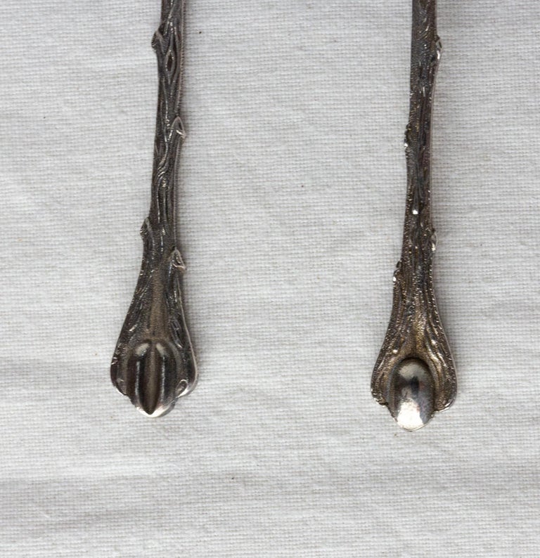 Set of Twelve Silver Metal Coffee Spoons Tree-Leaf-Shaped, France, Mid ...