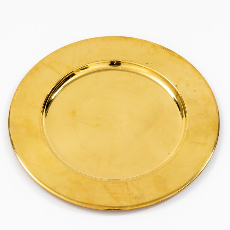 Set of Twelve Vintage Brass Charger Plates at 1stDibs