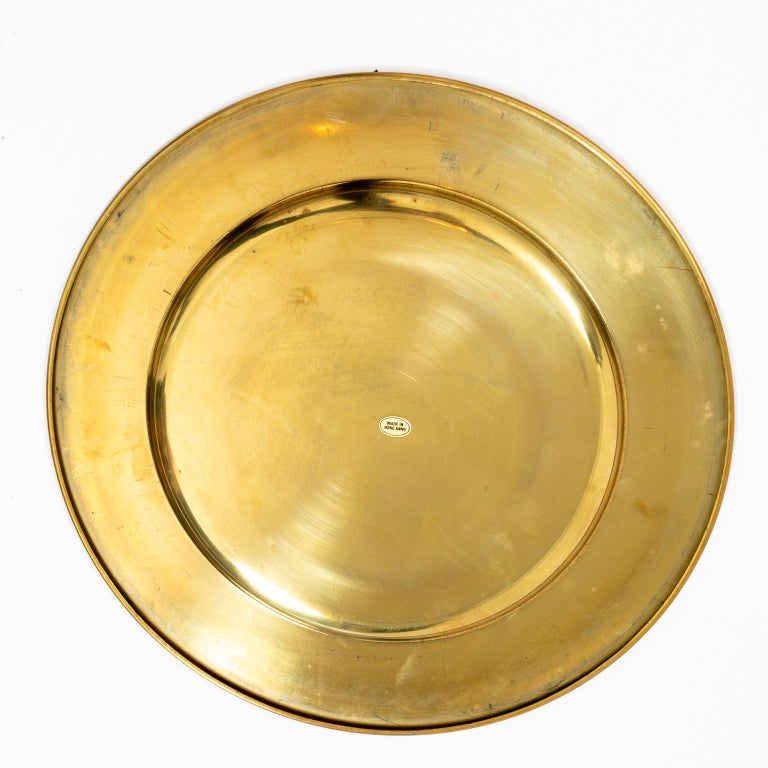 Set of Twelve Vintage Brass Charger Plates at 1stDibs