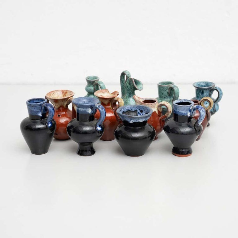 Set of Twenty Ceramic Hand Painted Small Traditional Spanish Vases ...