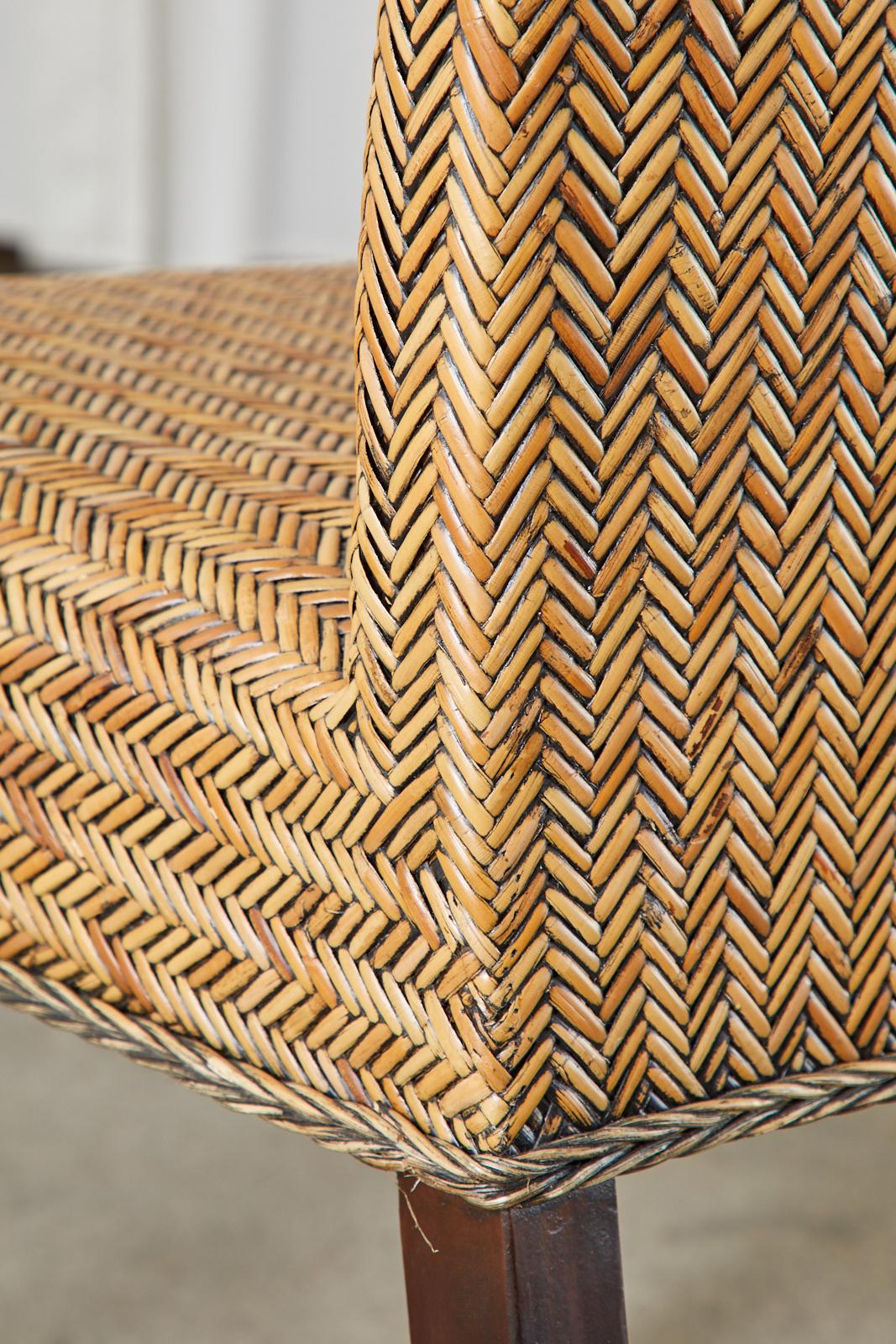 Set of Twenty-Four Organic Modern Woven Rattan Dining Chairs at 1stDibs