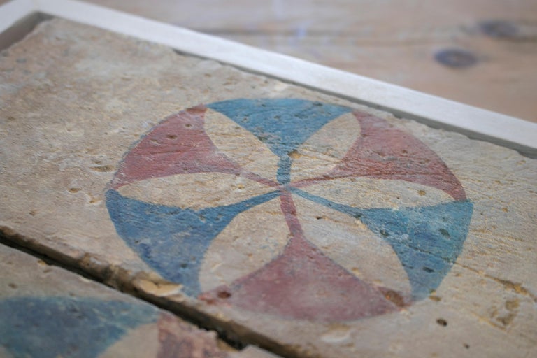 Set of Two 18th Century Spanish Hand Painted Ceramic Bricks For Sale at ...