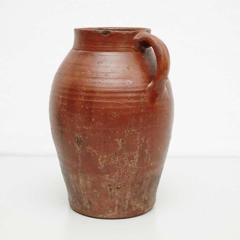 Set of Two 19th Century Hand Painted Rustic Popular Traditional Ceramic ...