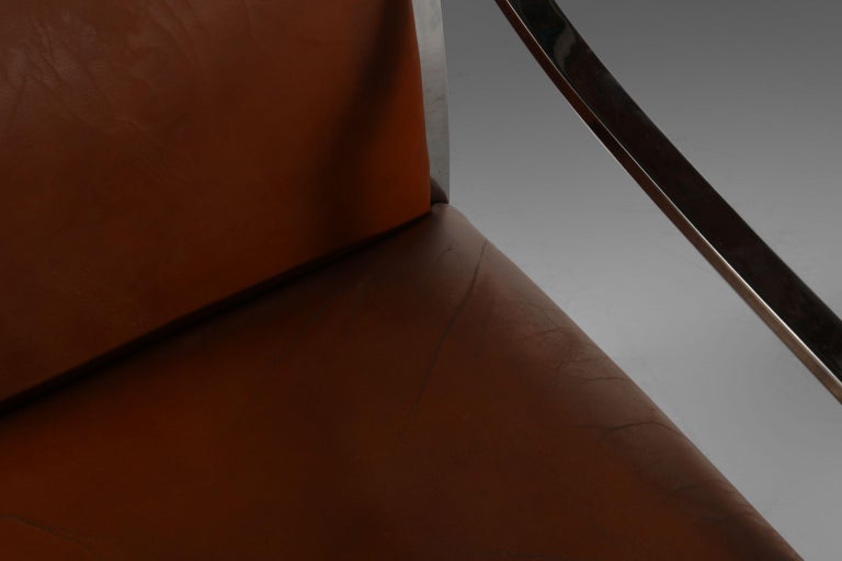 Set of Two (2) Chrome Accent Chairs in Original Naugahyde by Bert ...