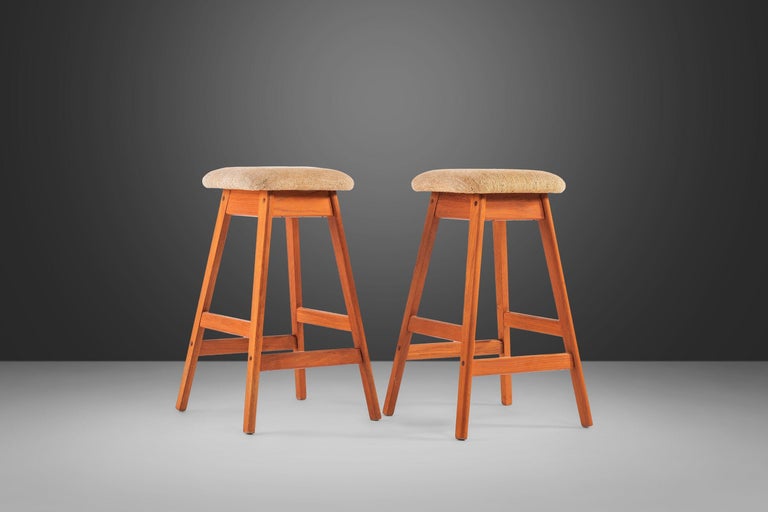 Set of Two '2' Counter Height Barstools by Vamdrup Stolefabrik in Teak ...