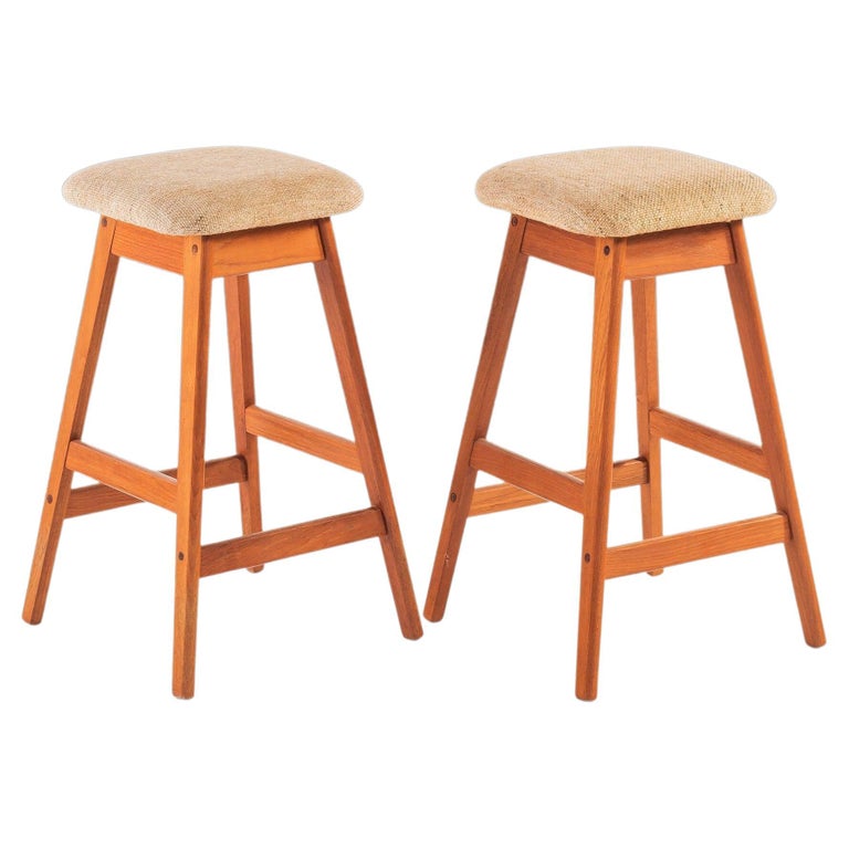 Set of Two '2' Counter Height Barstools by Vamdrup Stolefabrik in Teak ...