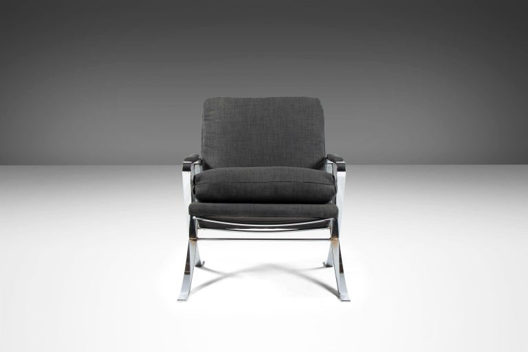 Set of Two (2) Flair Lounge Chairs by Bernhardt Flair in Chrome, USA, c ...