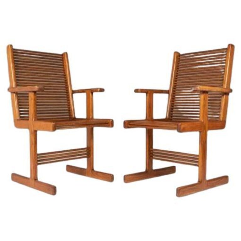 Set of Two (2) Modern Spindle Arm Chairs After Stephen Hynson, c. 1980 ...