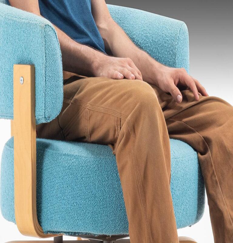 Set of Two '2' Swedish Modern Ikea Swivel Chairs in Birch and Original ...