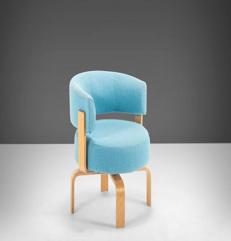 Set of Two '2' Swedish Modern Ikea Swivel Chairs in Birch and Original ...