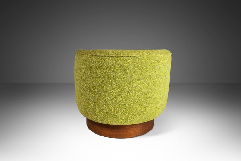 Set of Two '2' Swivel Barrel Chairs in Original Green Tweed Attributed ...