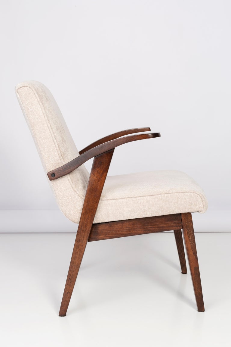 Set of Two 20th Century Light Cream Armchairs by Mieczyslaw Puchala ...