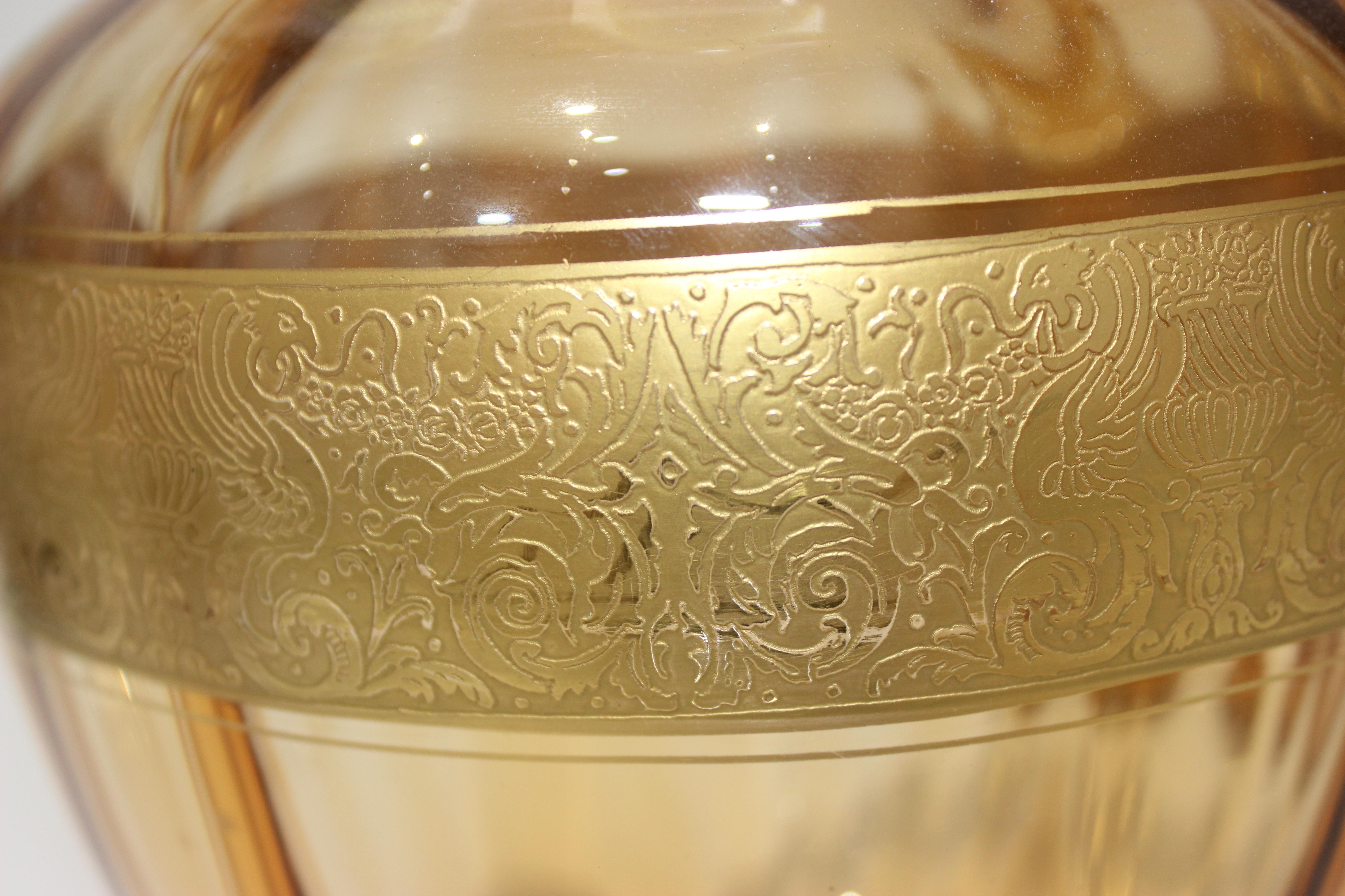 Set of Two Amber Colored Vases by Moser Glassworks at 1stDibs