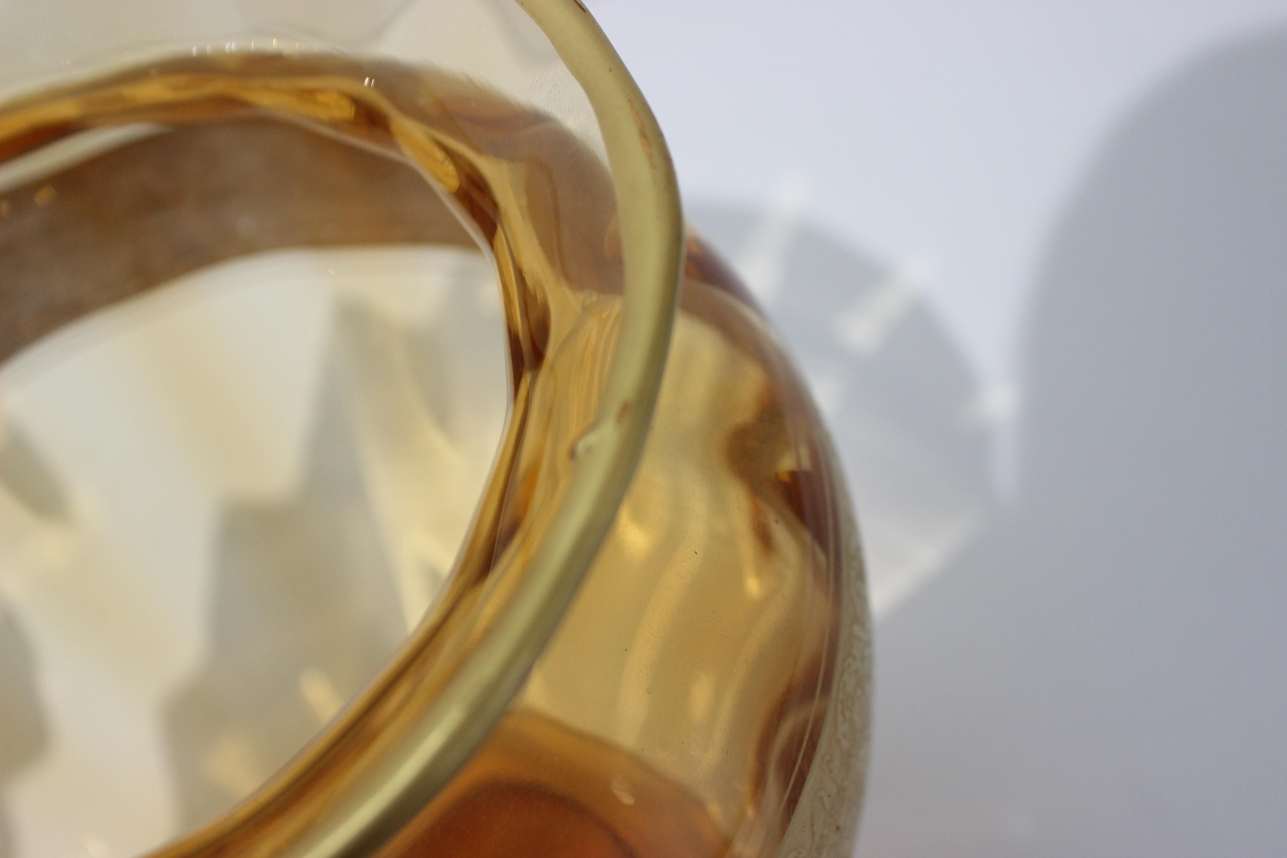 Set of Two Amber Colored Vases by Moser Glassworks at 1stDibs