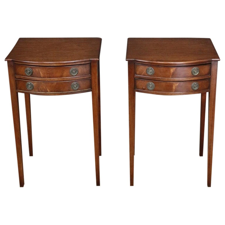 Set of Two Antique Mahogany Bedside Tables at 1stDibs