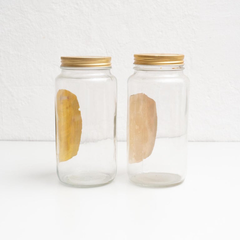 Set of Two Antique Spanish Glass Anchovy Containers, circa 1950 For ...