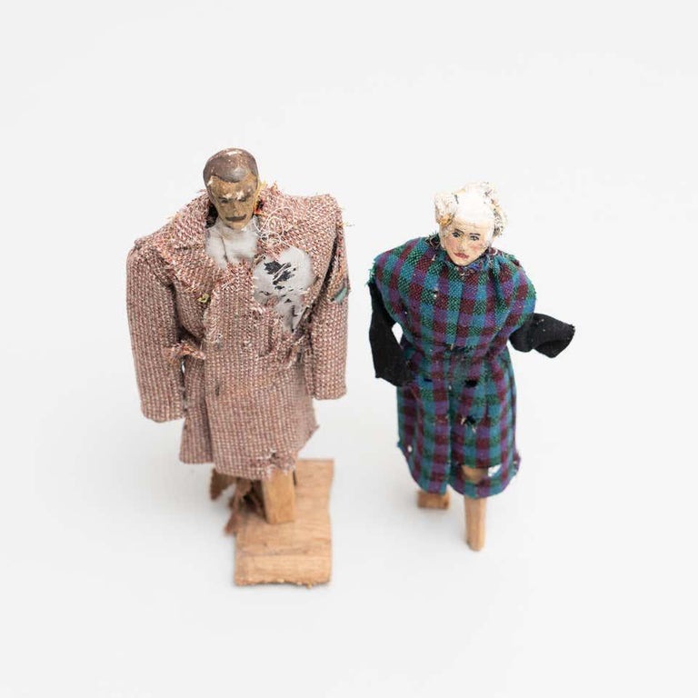 Set of Two Antique Traditional Spanish Rag Doll, circa 1920 For Sale at ...