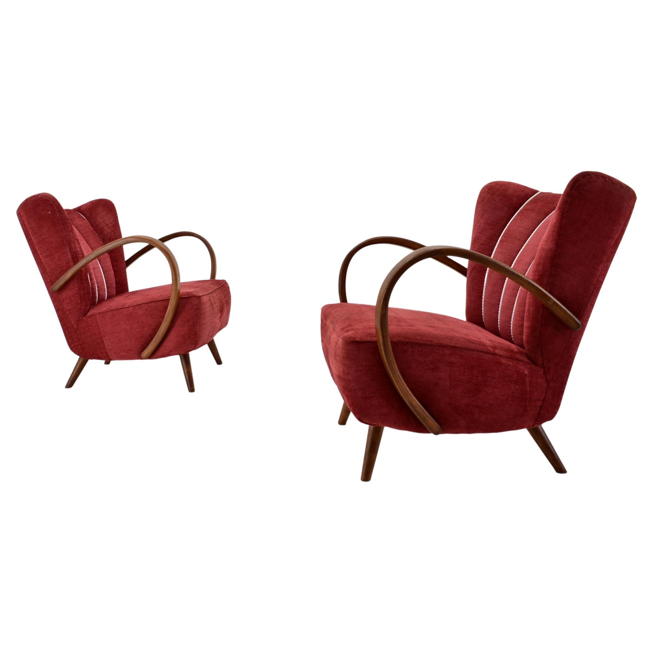 Set of Two Armchairs by Jindřich Halabala, 1960s at 1stDibs