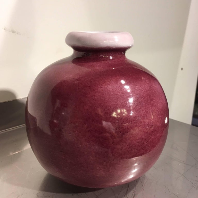 Set of Two Ball Vases, Fruits and Cherry Tree, Cloutier Freres, France ...