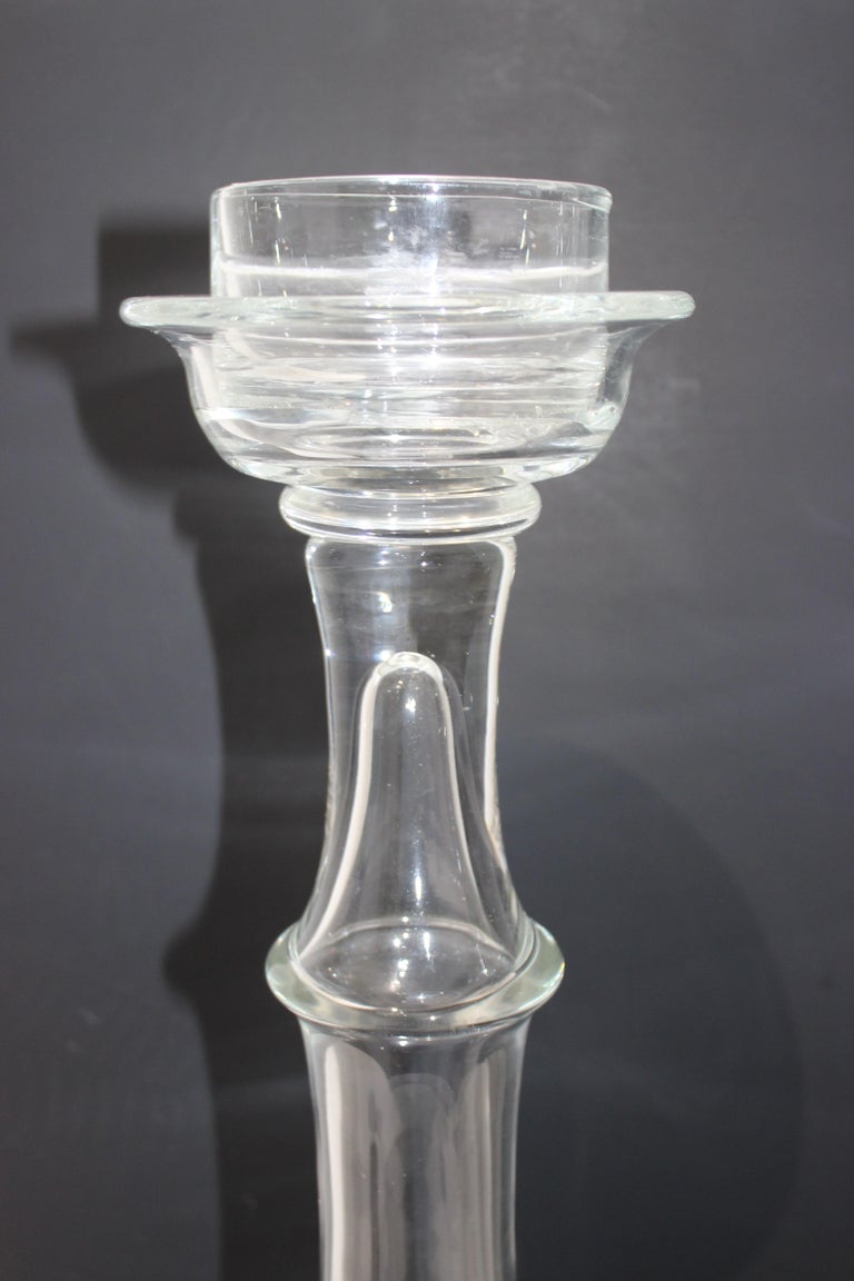 Set of Two Blenko Glass Candlesticks For Sale at 1stDibs