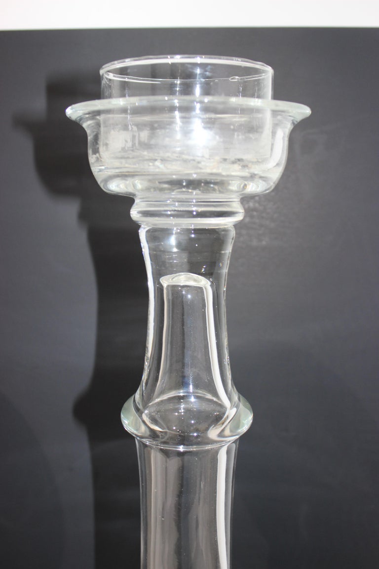 Set of Two Blenko Glass Candlesticks For Sale at 1stDibs