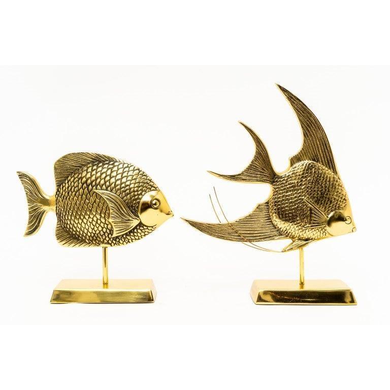 Set of Two Brass Fish Sculptures by Sarried at 1stDibs | fish brass ...