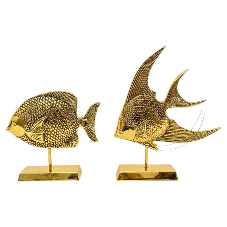 Set of Two Brass Fish Sculptures by Sarried at 1stDibs | fish brass ...