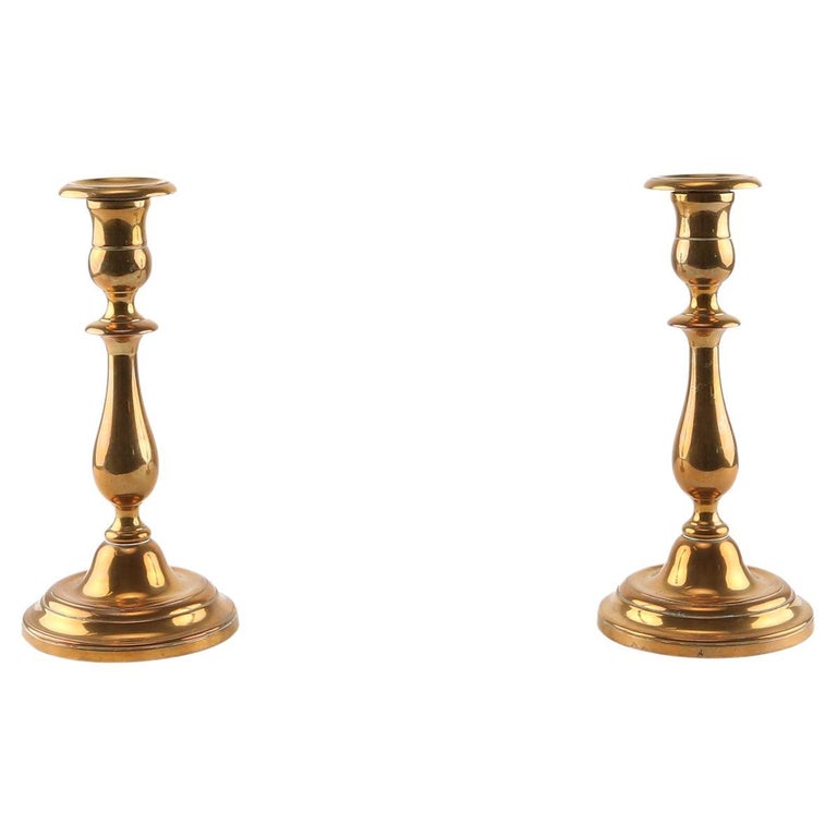 Set of Two Bronze Candle Holders Ca.1920 For Sale at 1stDibs