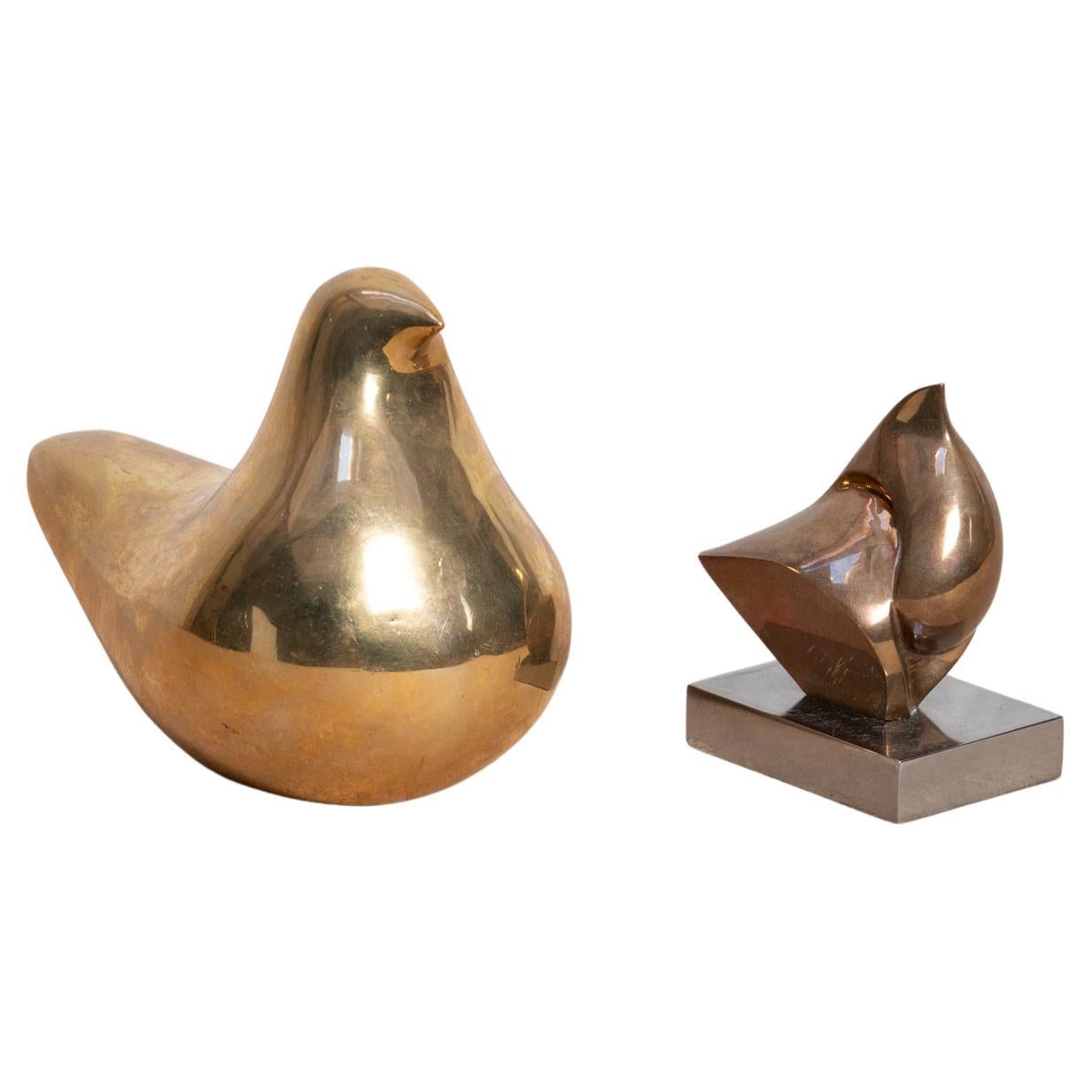 Pair of Doves Sculpture Cast Bronze, French by Coutelle, 1960s at 1stDibs