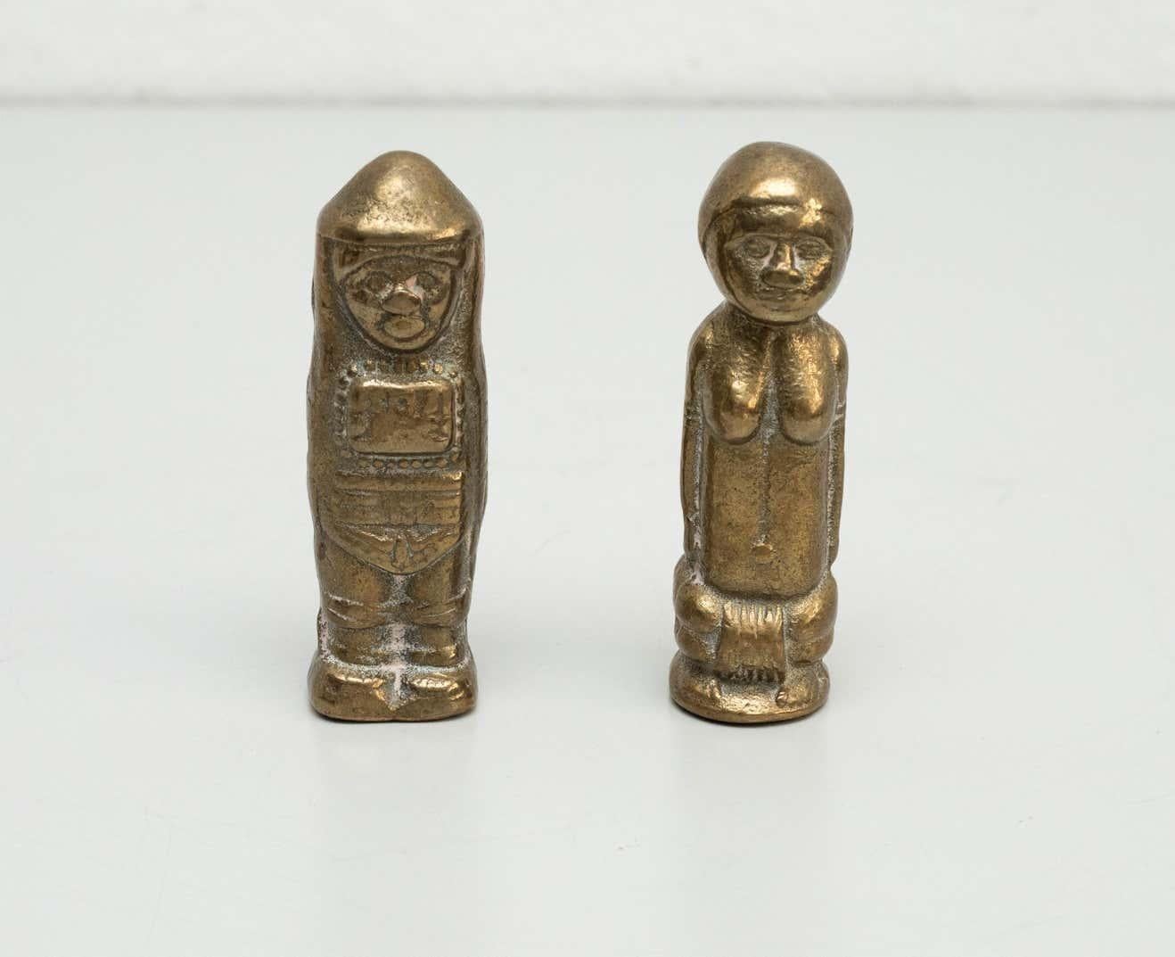 Set of Two Bronze Figures, Circa 1960 For Sale at 1stDibs