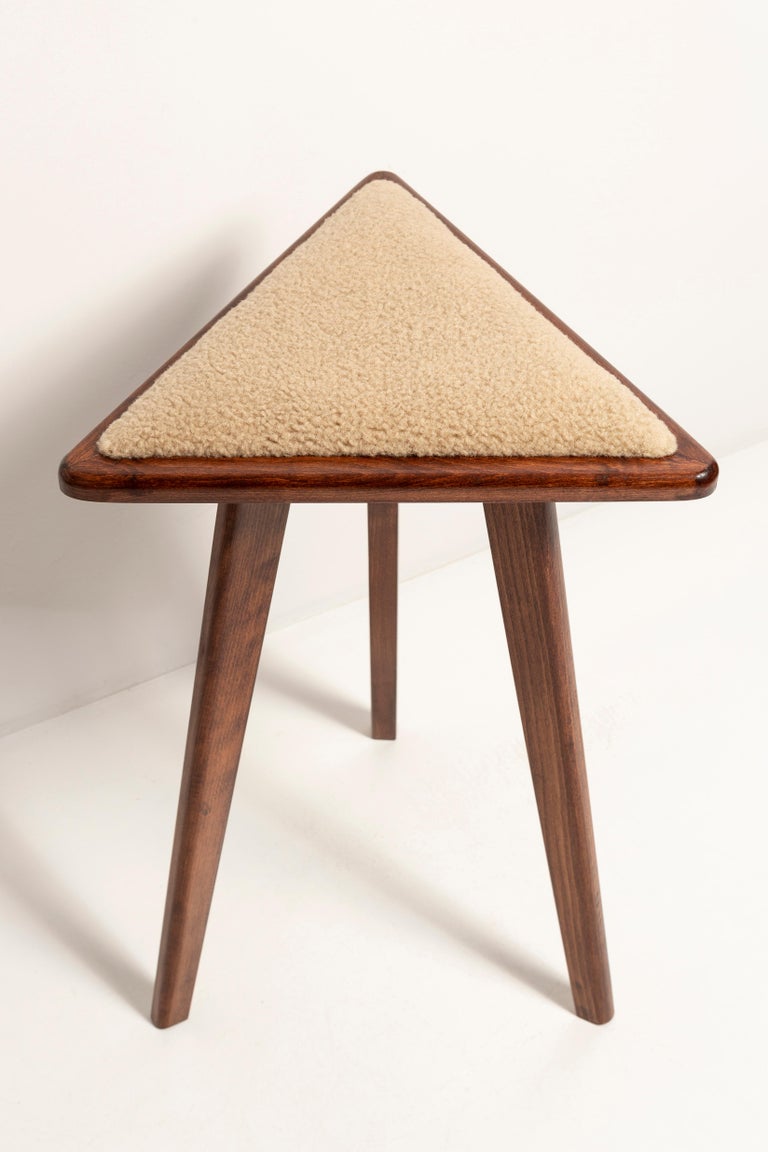Set of Two Camel Boucle Triangle Medium Stools, by Vintola Studio ...