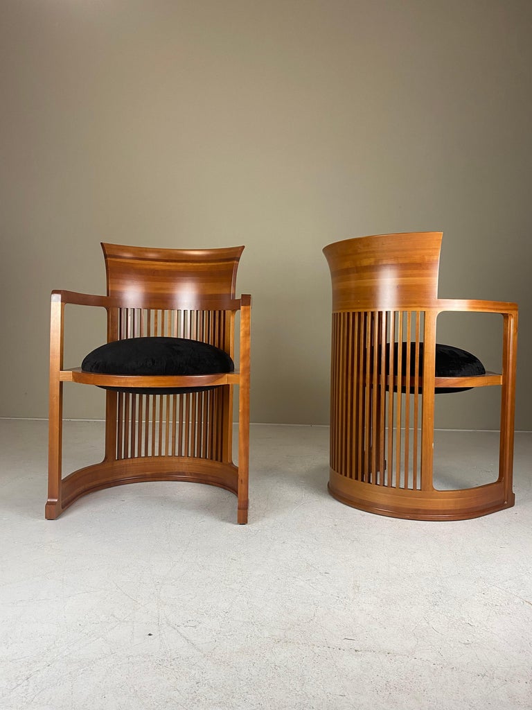 Set of two Cassina no. 606 Taliesin Barrel Chairs by Frank Lloyd Wright at 1stDibs