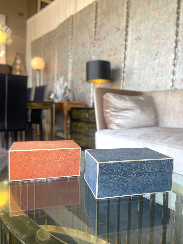 Set of Two Colorful Shagreen Boxes For Sale at 1stDibs
