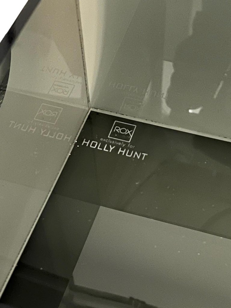 Set of Two Contemporary Luminous Black Lucite and Crystal Boxes For ...