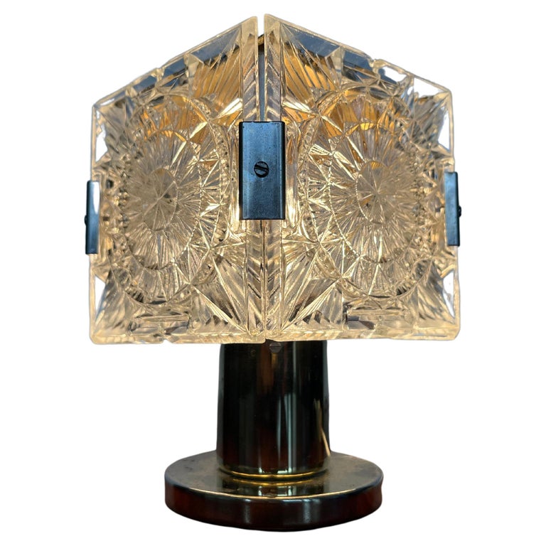 Ensemble de deux lampes de bureau DESIGN en verre et cristal par ...